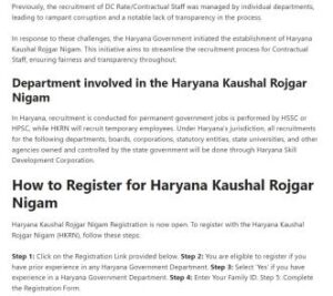 Apply Online for Haryana Kaushal Rozgar Nigam (HKRN) Recruitment in ...